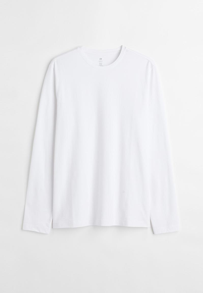 Slim fit jersey top - white - 569984002