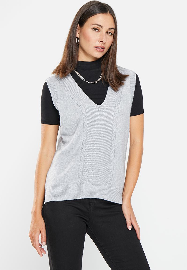 Low v-neck singlet - grey melange dailyfriday Knitwear | Superbalist.com
