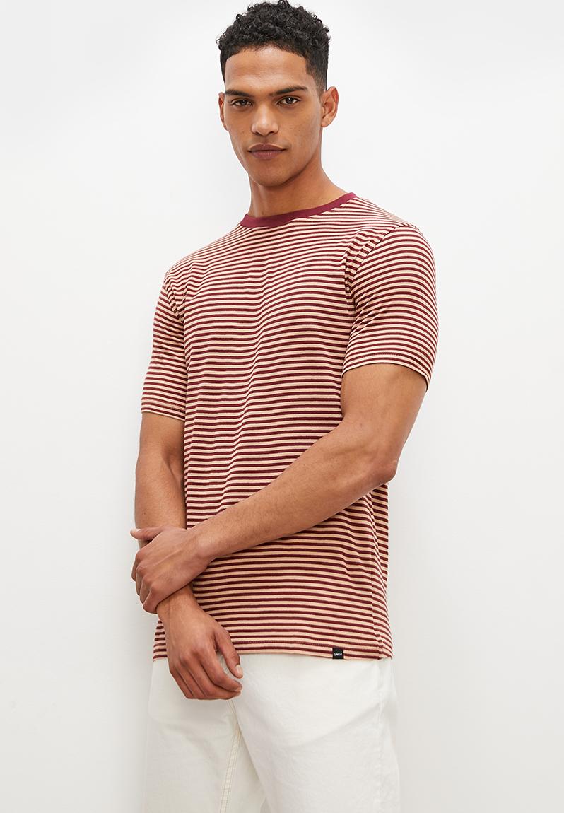 Nate nautical stripe crew neck tee - merlot/taupe Superbalist T-Shirts ...