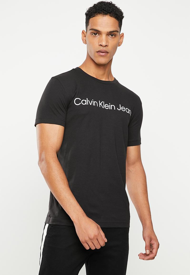 Core Institutional Logo Slim Tee Black Calvin Klein T Shirts And Vests
