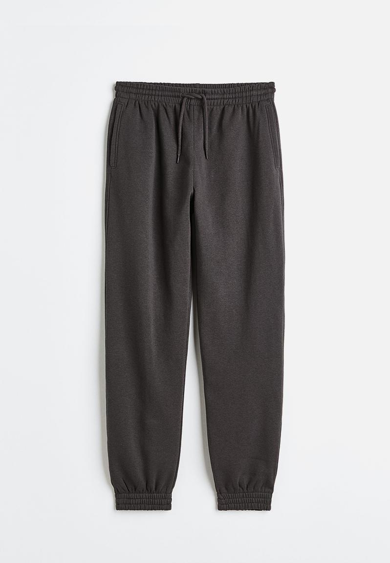 High-waisted joggers - dark grey - 0975845009