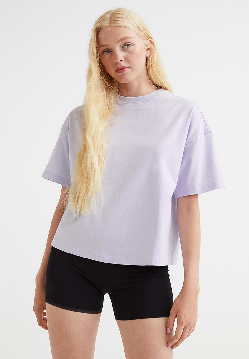 Boxy T-shirt - light purple - 1040525012
