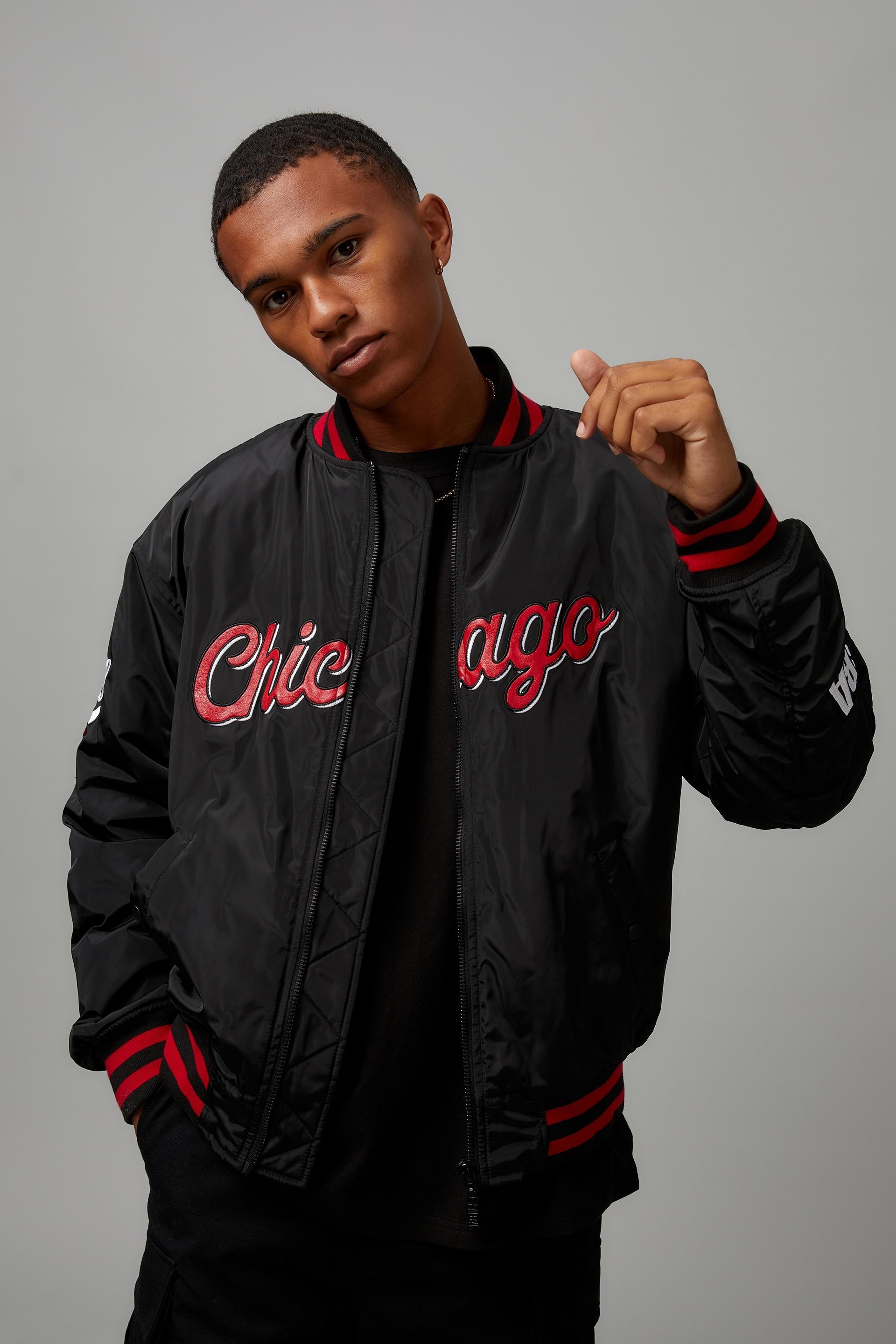 Nba bomber jacket - lcn nba chicago bulls/black red