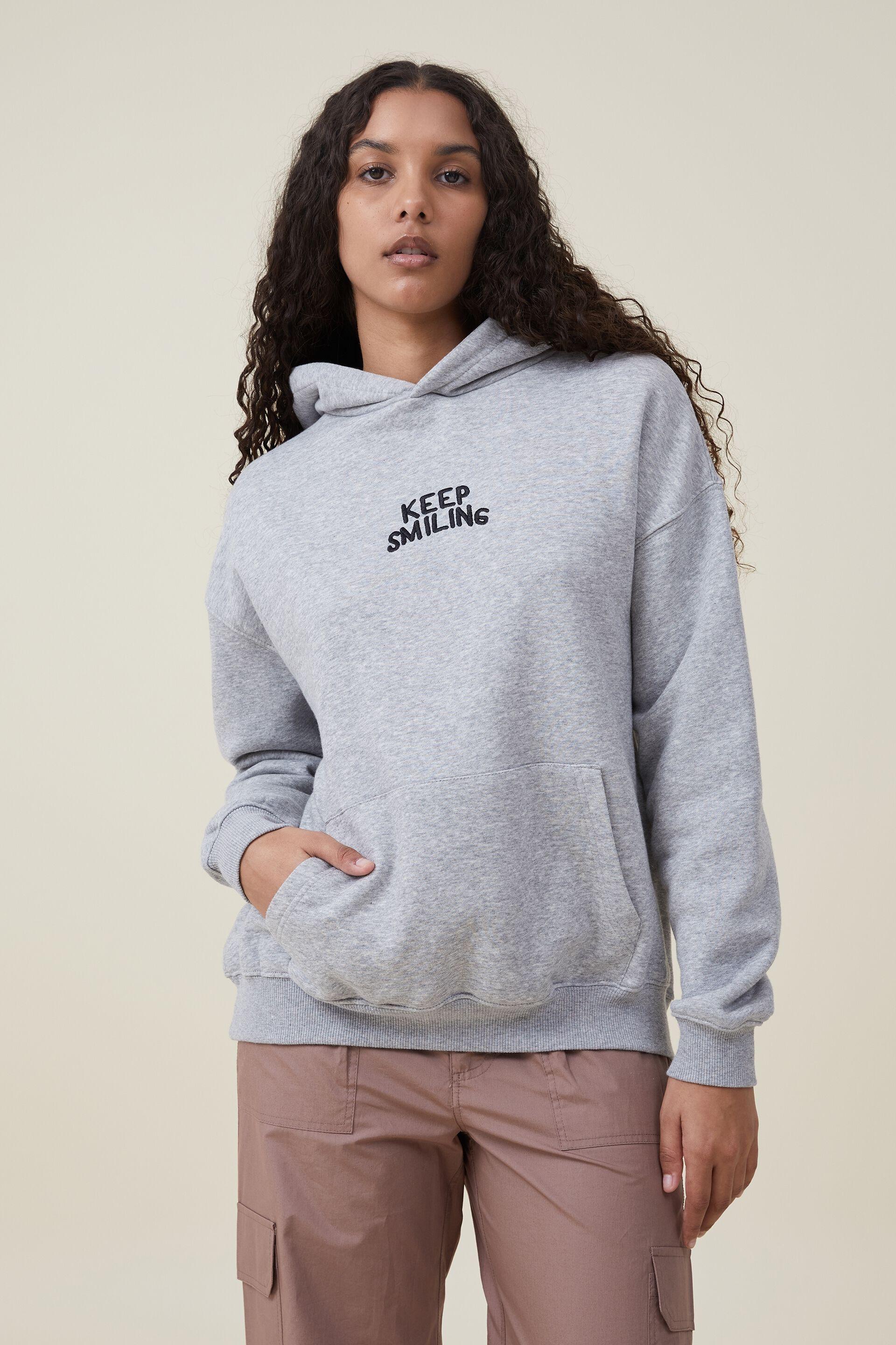 Graphic license smiley hoodie - lcn smi smiley icons/grey marle Cotton ...