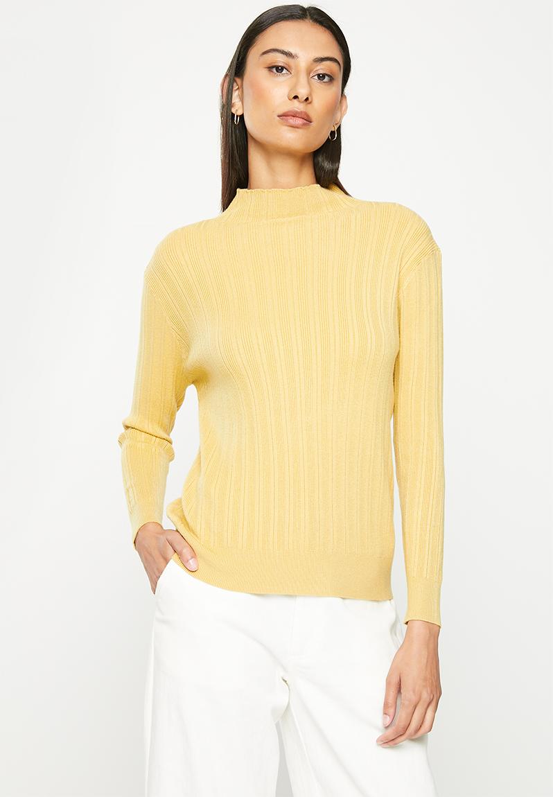 Rib fitted jumper - yellow
