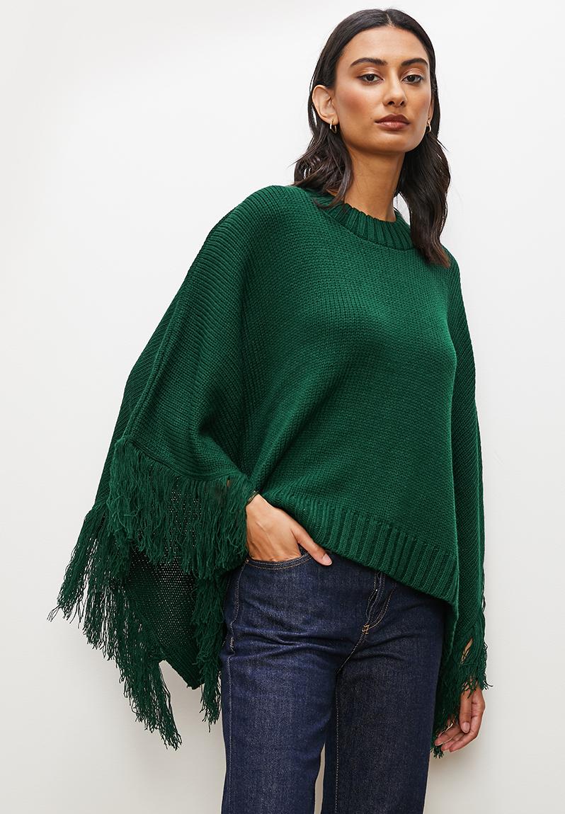 Poncho - emerald green
