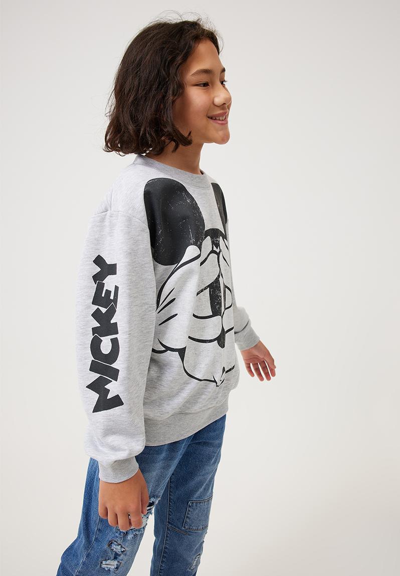 license miles fleece crew neck - lcn dis fog grey marle/mickey face ...