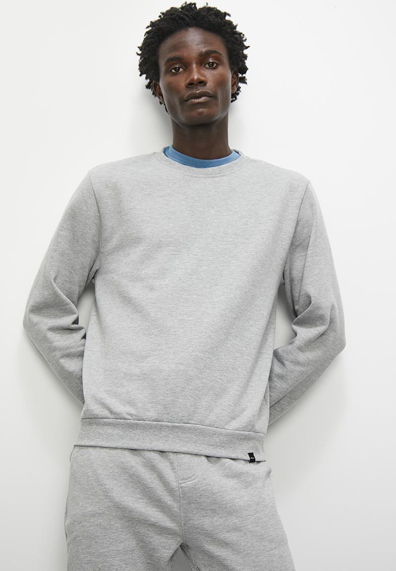 Basic brewer crew neck sweat - grey melange
