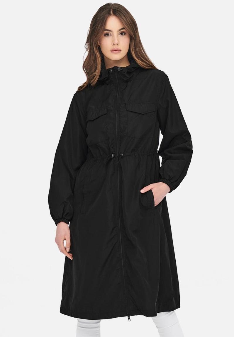 Inca long hood jacket - black