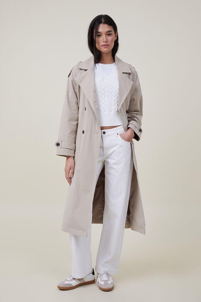 Drop shoulder trench coat - mid taupe Cotton On Coats | Superbalist.com