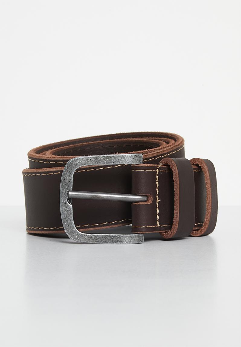 Jeep leather stitch belt - choc JEEP Belts | Superbalist.com