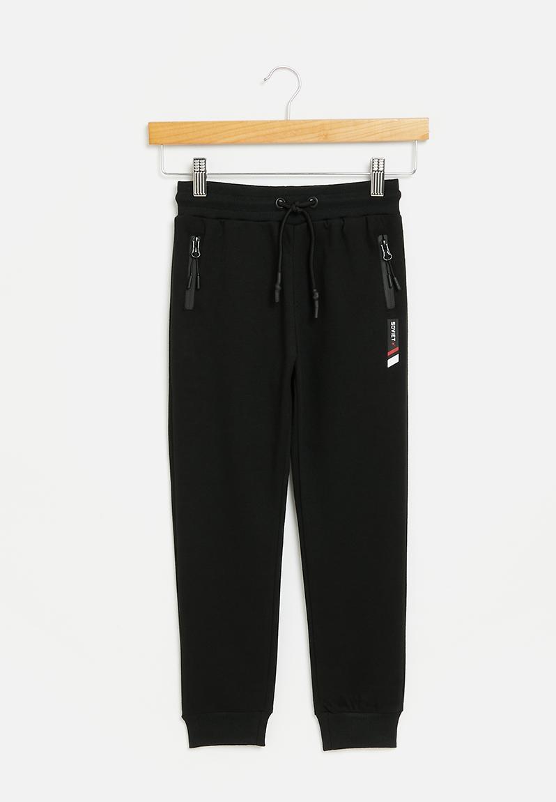Boys fashion track pants - black1 SOVIET Pants & Jeans | Superbalist.com