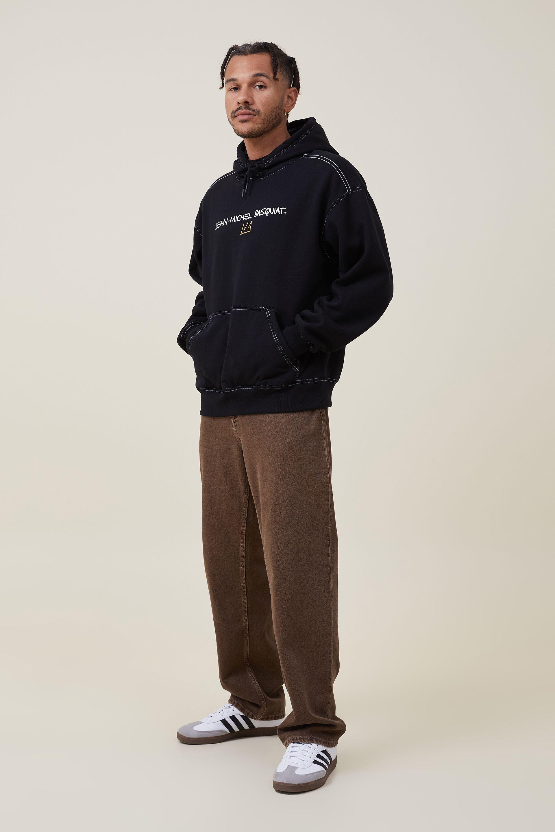 Basquiat oversized hoodie - lcn bsq black/recorded in new york