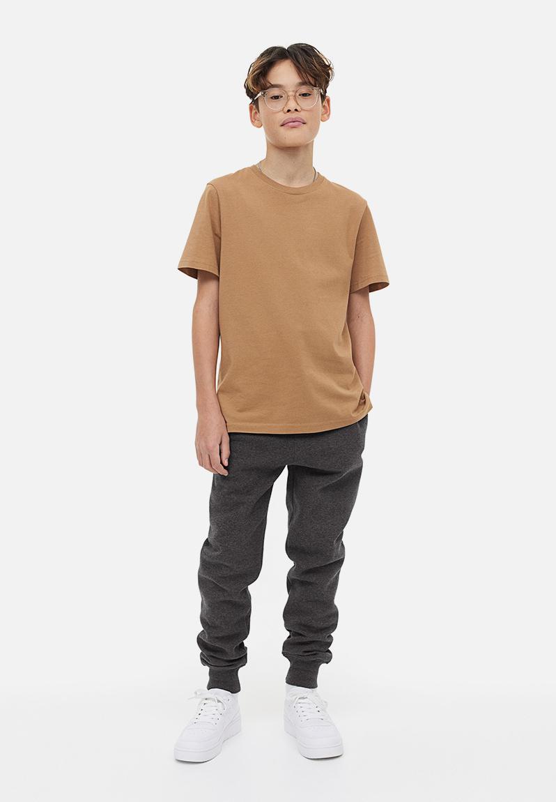 Brushed-inside joggers - dark grey - 0594541078