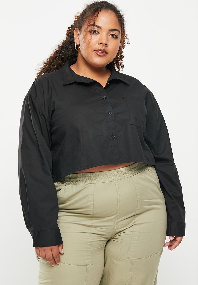 Plus cropped dad shirt - black Cotton On Tops | Superbalist.com