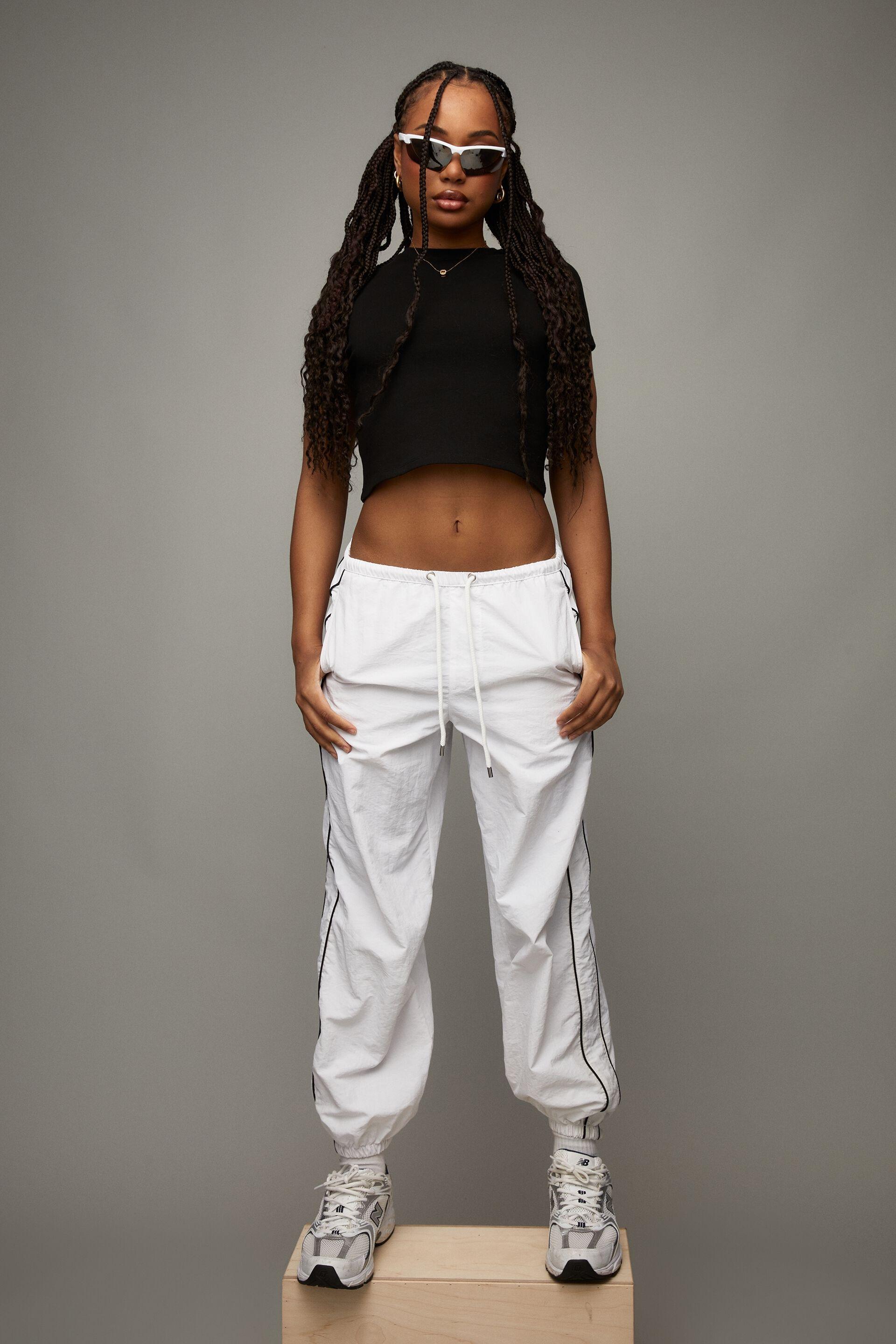 Relaxed lightweight track pant - white/black Factorie Trousers ...