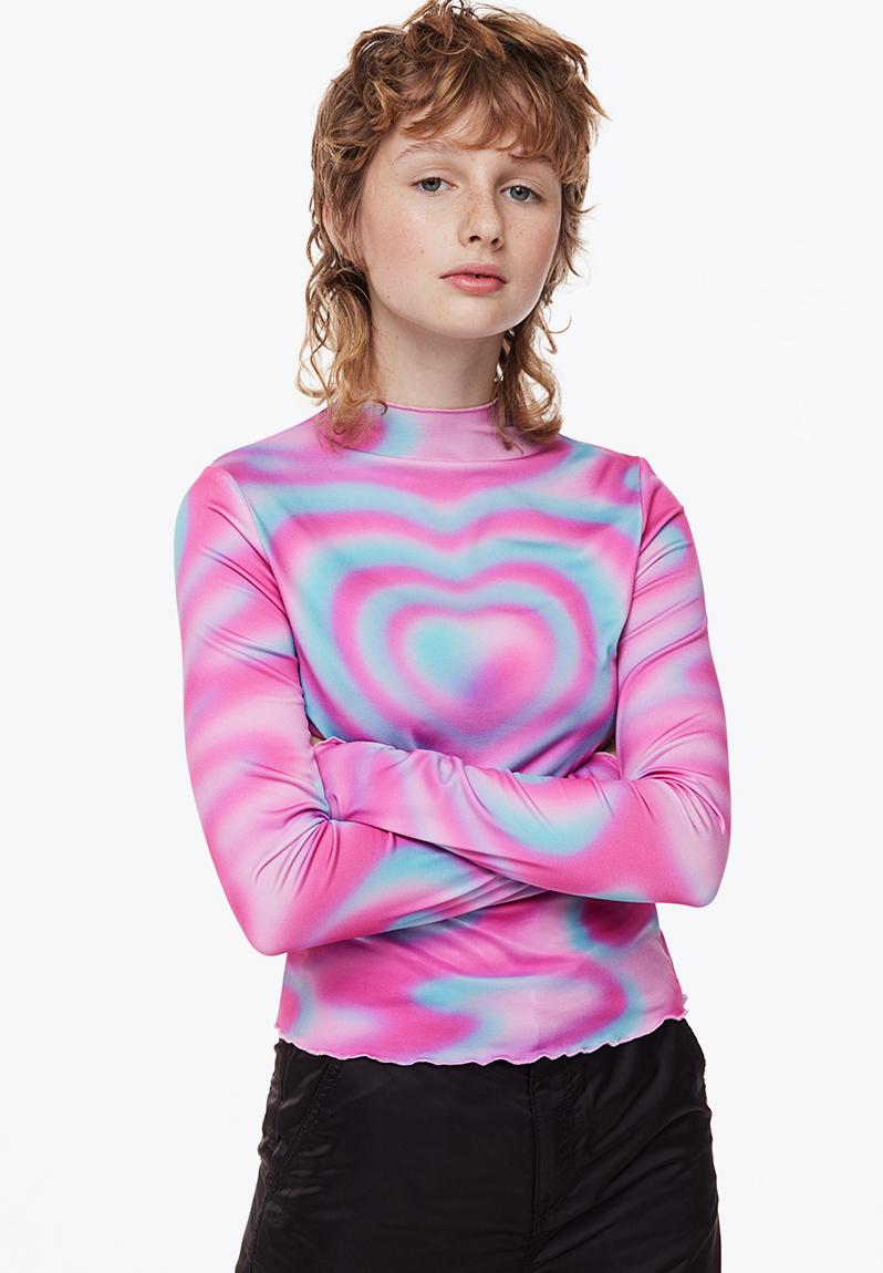 Long-sleeved top - cerise/patterned - 1071792007 H&M Tops | Superbalist.com