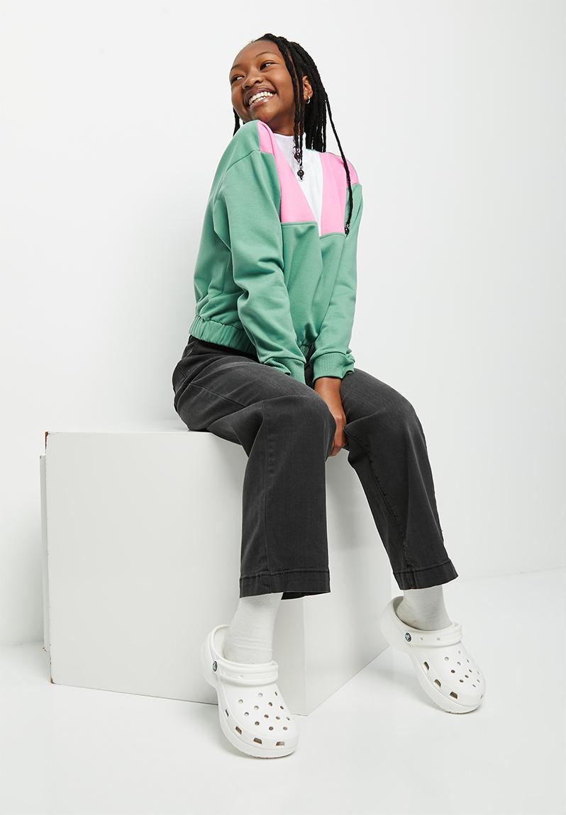 Crop quarter zip top - multi