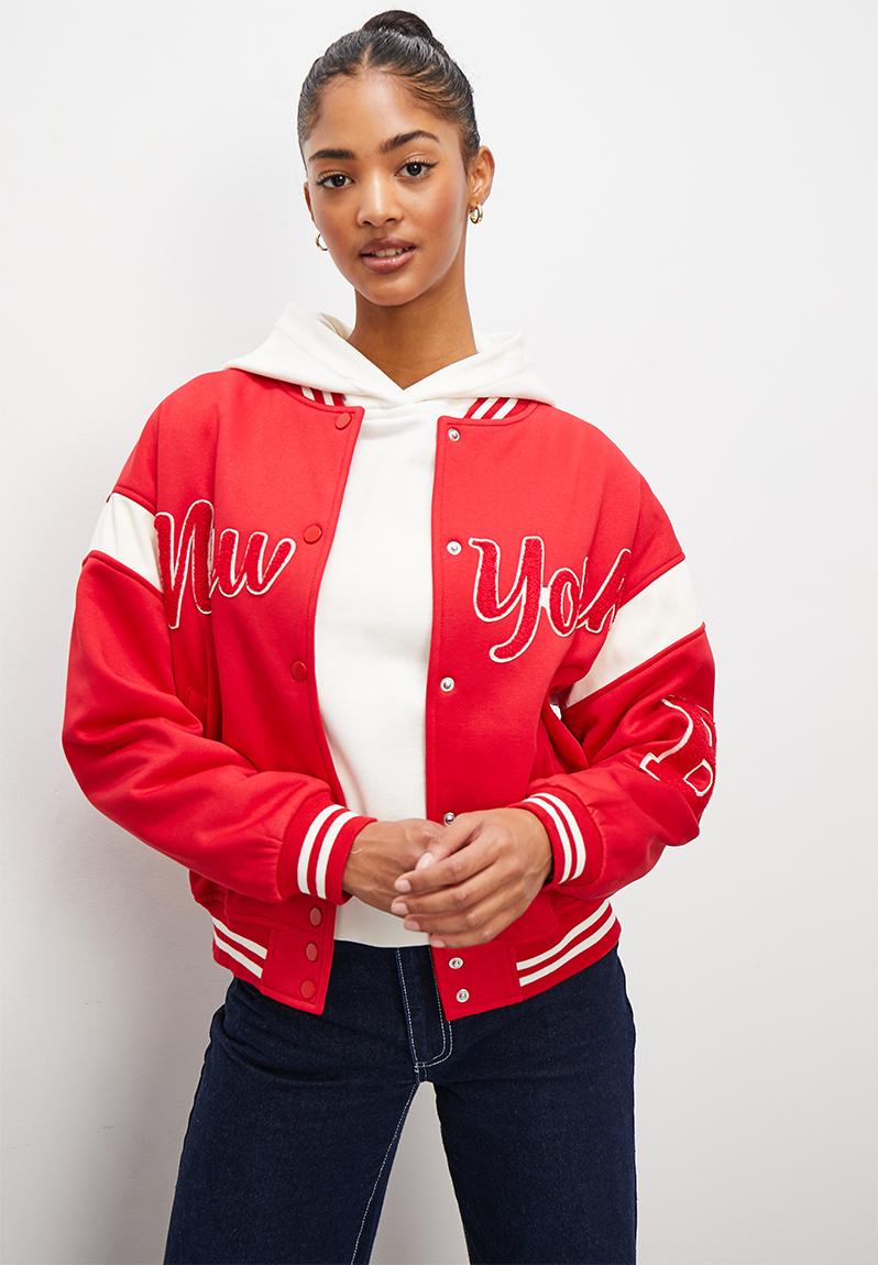 Collegiate bomber - red