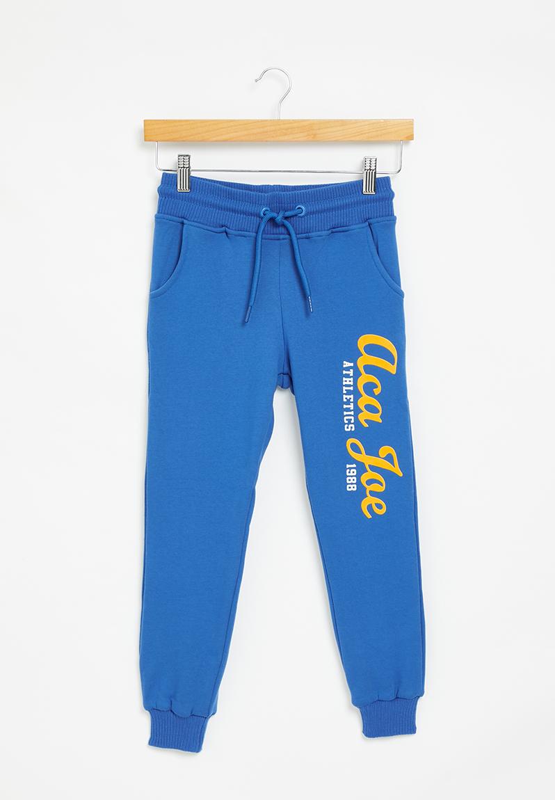 Boys aca joe brushed fleece printed jogger - blue Aca Joe Pants & Jeans ...
