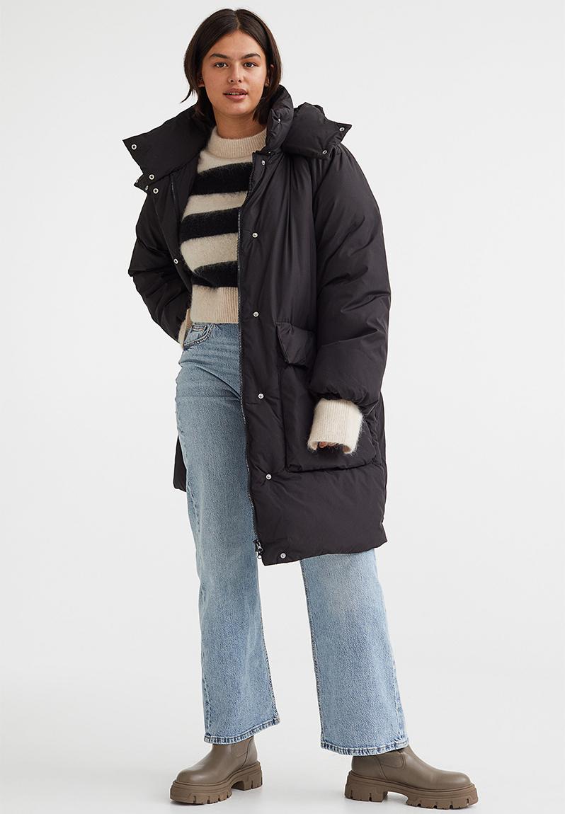 Hooded puffer coat - black I - 1100350001