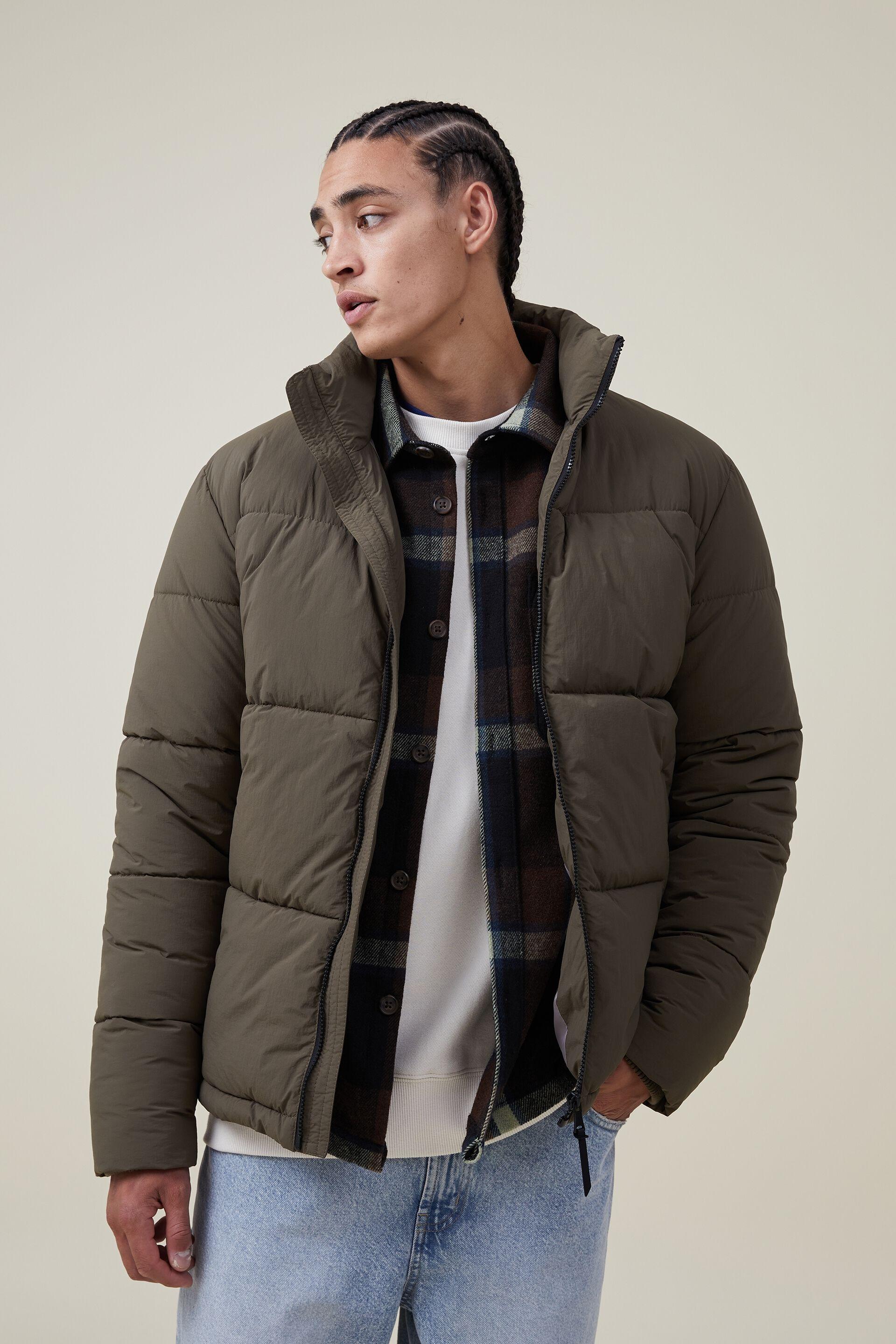 Recycled puffer jacket - army