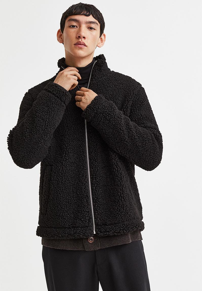 Regular fit teddy jacket - black - 0989533002
