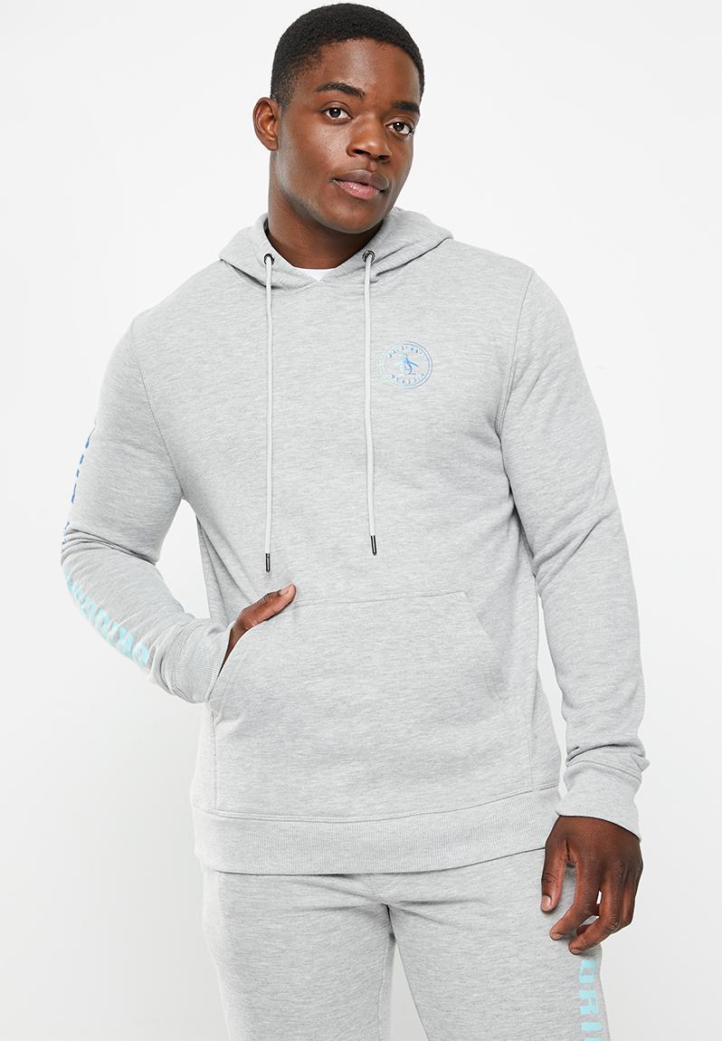 Penguin logo fleece pullover - heather grey
