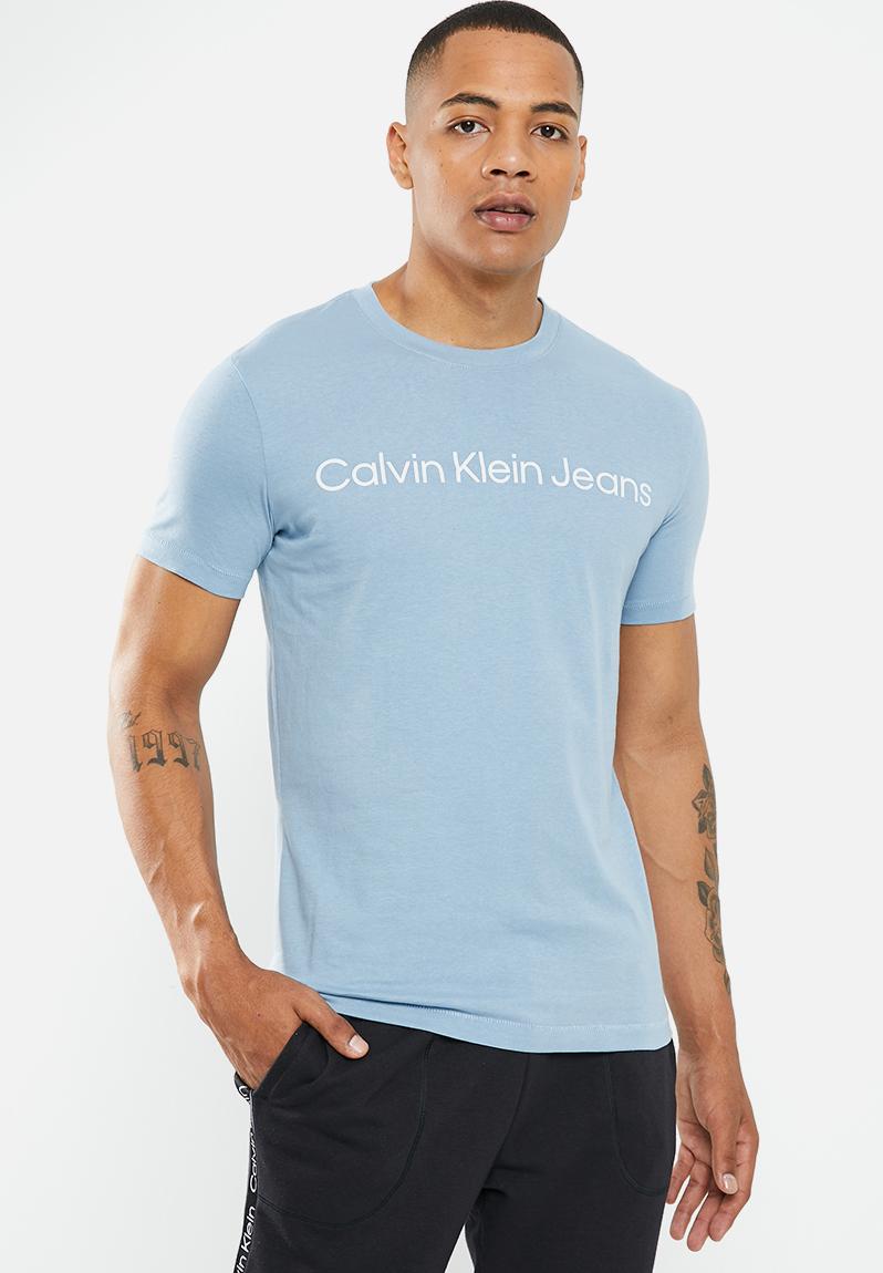 Institutional Logo Slim Tee Iceland Blue Calvin Klein T Shirts