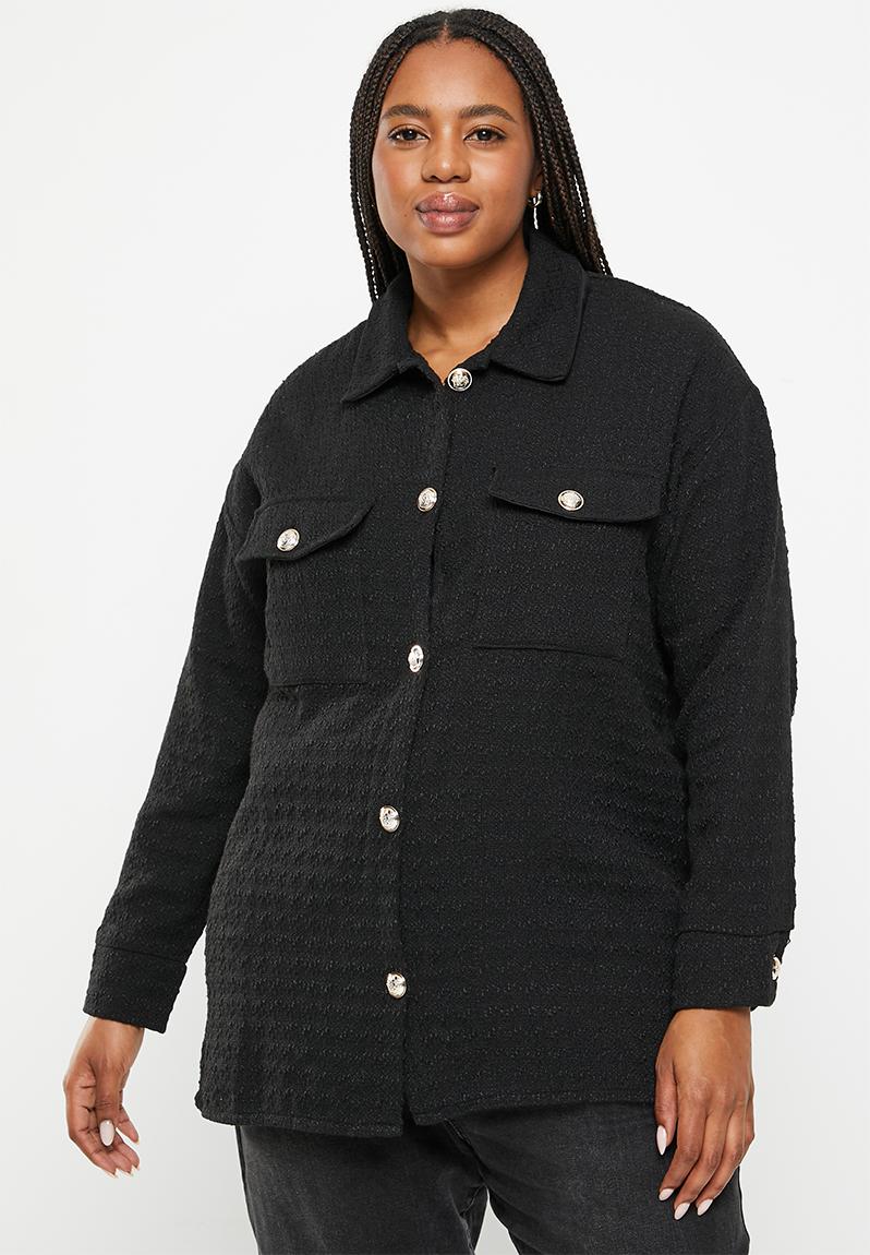 Plus Boucle shacket - black Me&B Jackets & Coats | Superbalist.com