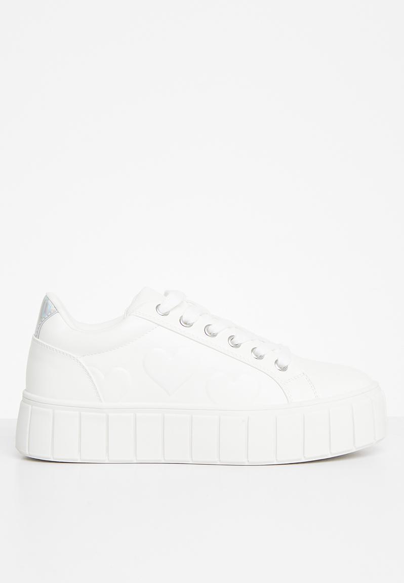 Lotus embossed sneaker - white