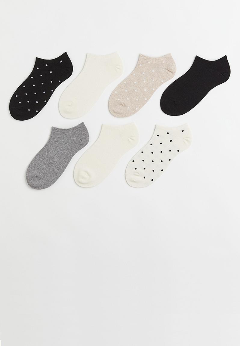 7-pack trainer socks - powder beige/spotted - 0631536077 H&M Stockings ...