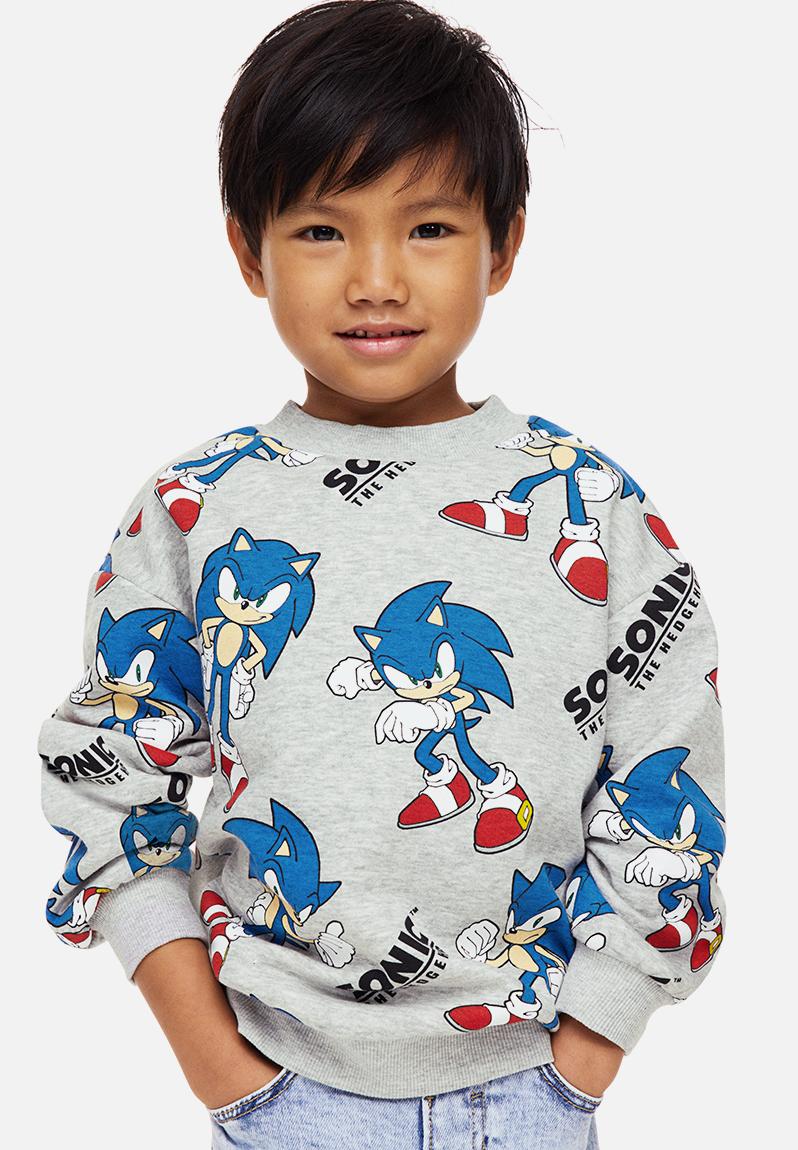 Oversized printed sweatshirt - grey marl/sonic the hedgehog 1 ...