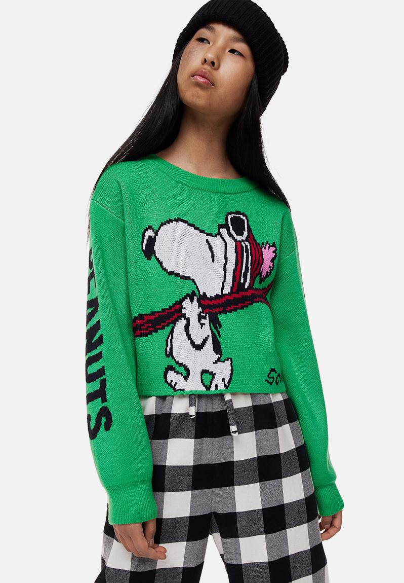 Jacquard-knit jumper - green/snoopy - 1067648010 H&M Jackets & Knitwear ...