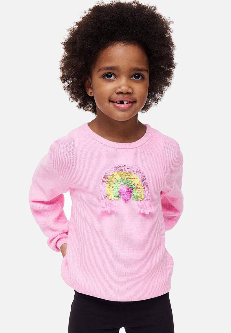 Reversible sequin-motif jumper - light pink/rainbow - 1135723001
