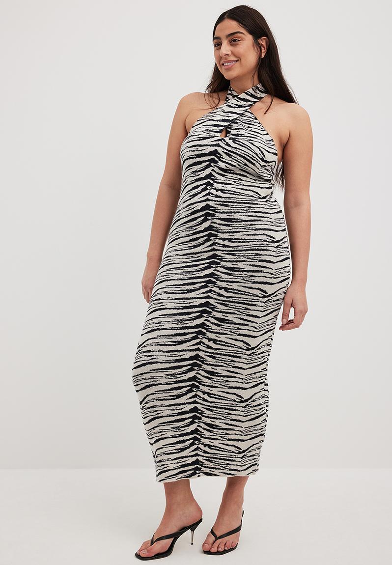 Front cross zebra knitted dress - zebra NA-KD Formal | Superbalist.com