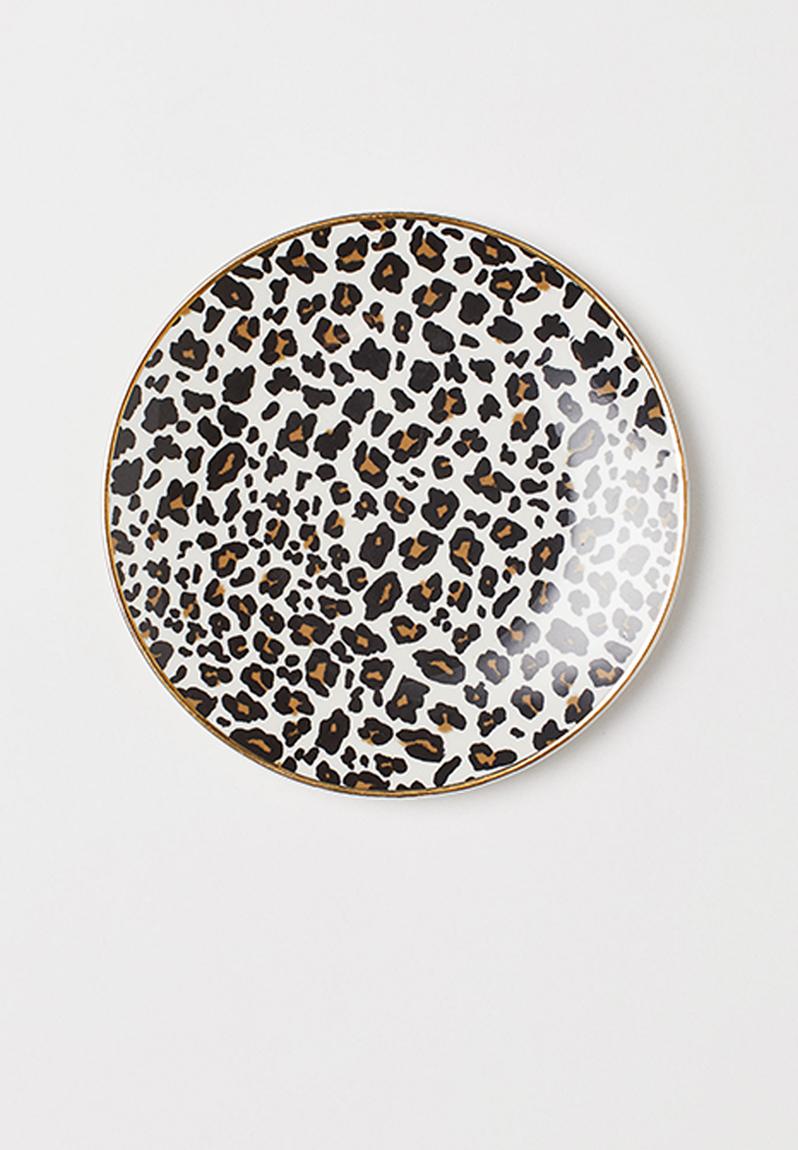 Small porcelain plate - white/leopard print - 0744026001