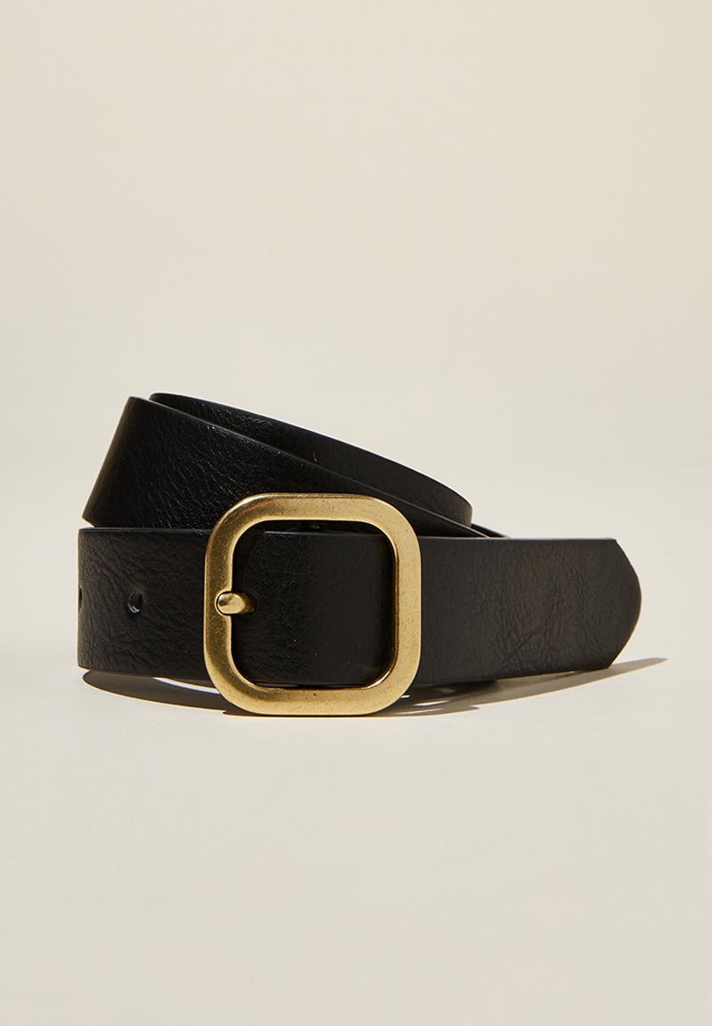 Slim dad belt - black & antique gold