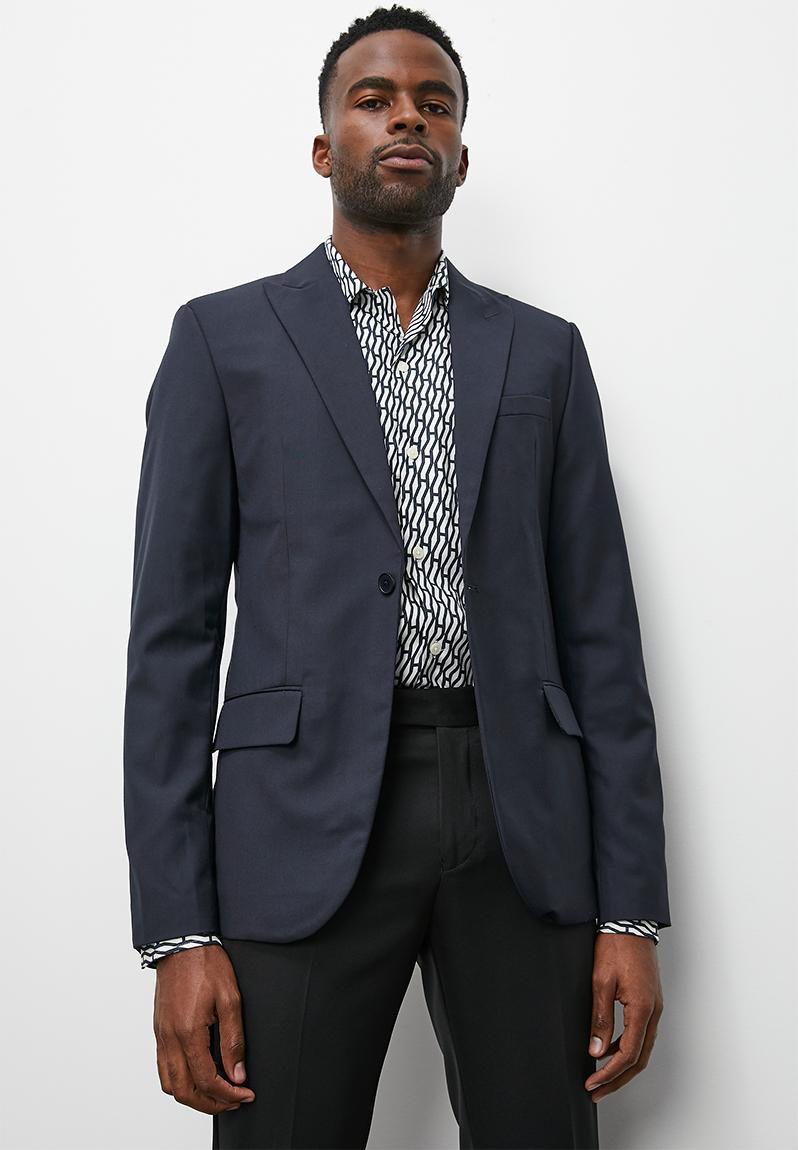 Slim fit 1 button blazer - navy