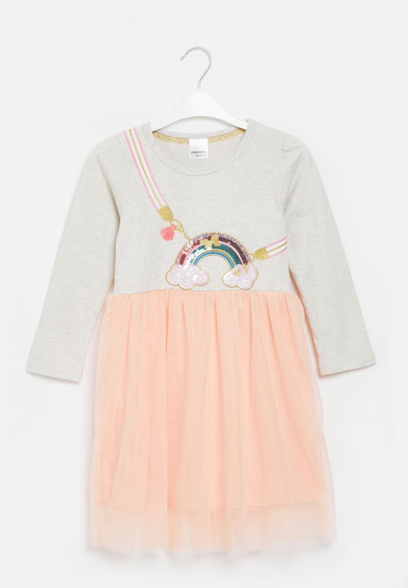 Girls combo fabric dress - multi