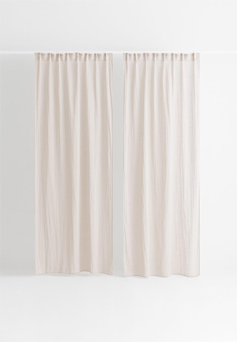 2-pack multiway linen-blend curtains - light beige - 1039976002 H&M ...