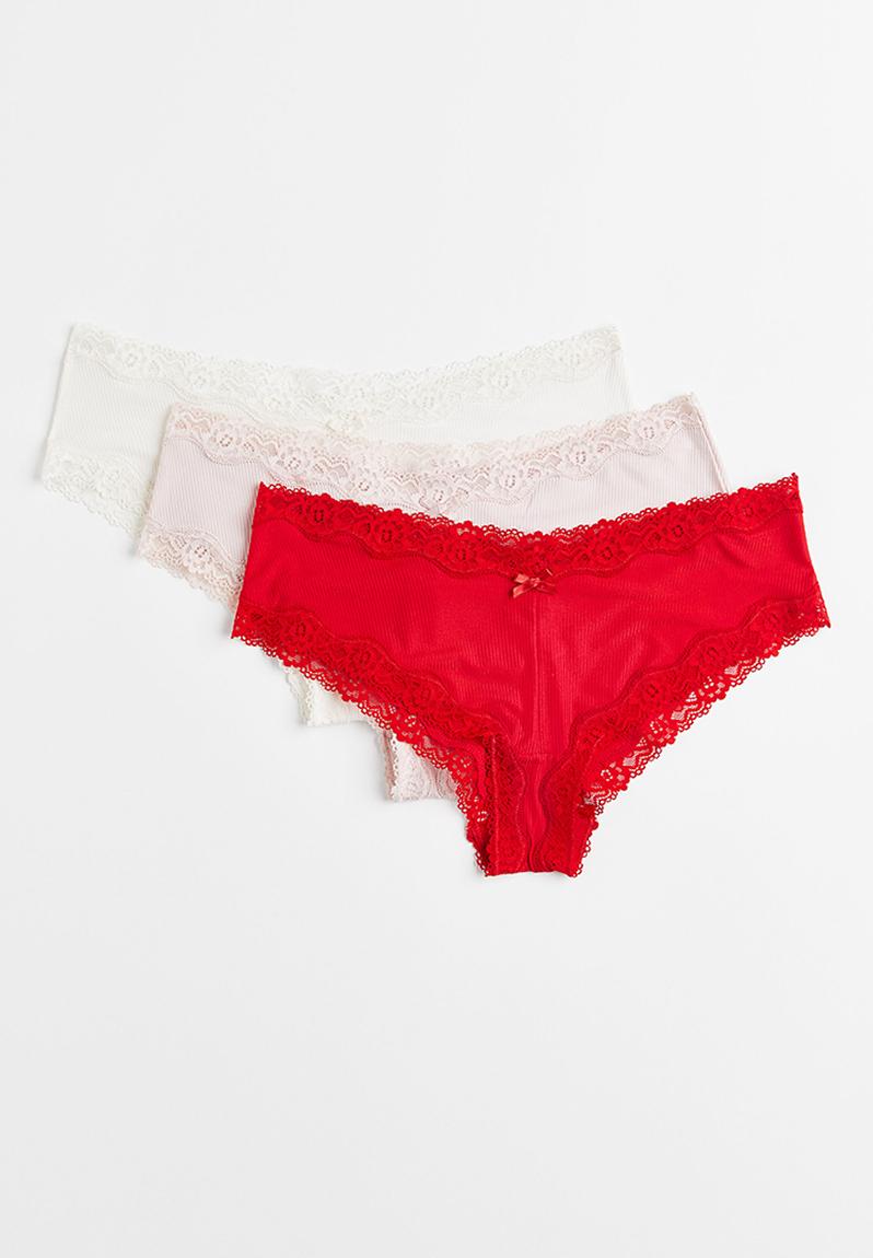 3-Pack hipster briefs - red/white/light pink - 0837249066