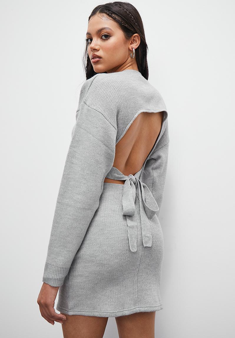 Open back knitwear - silver grey