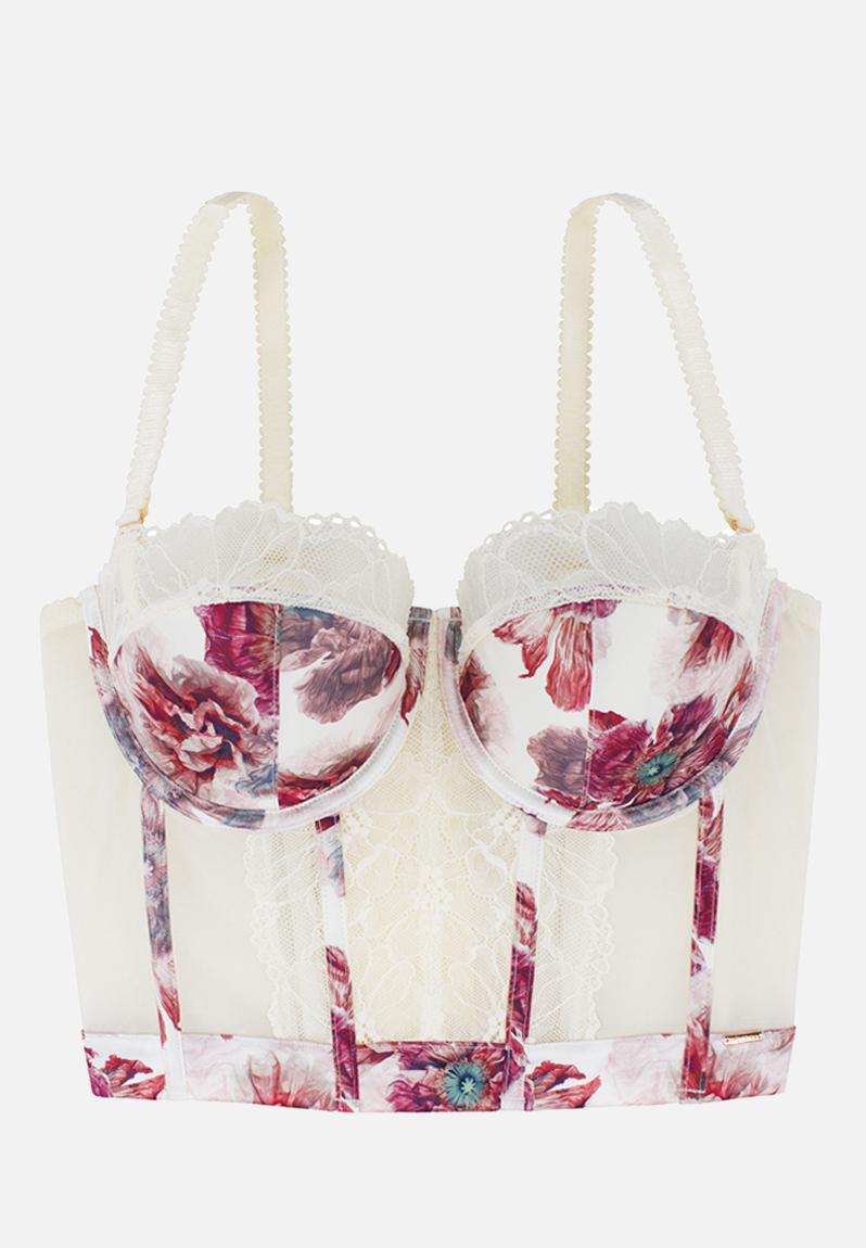 Plus Love of your life light padded corset - ivory/multi