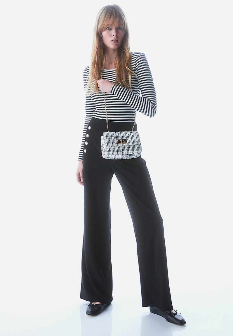 Button-front trousers - black - 1133068001