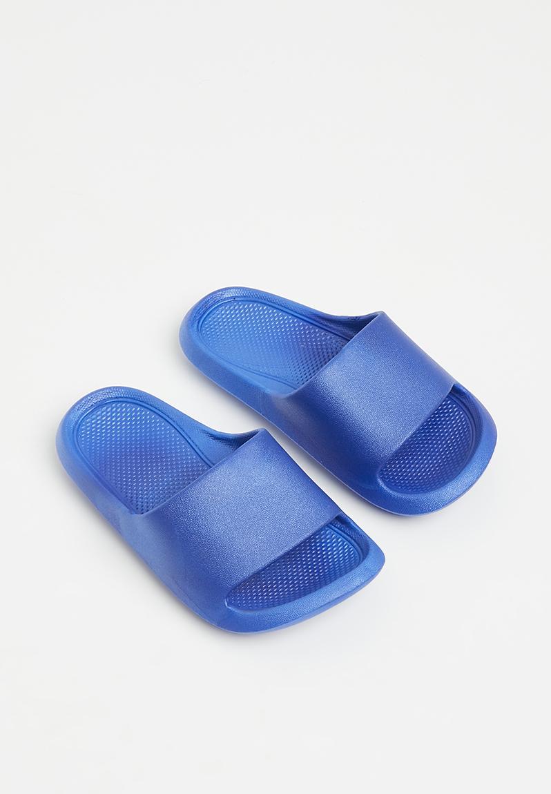 Open toe slides - blue