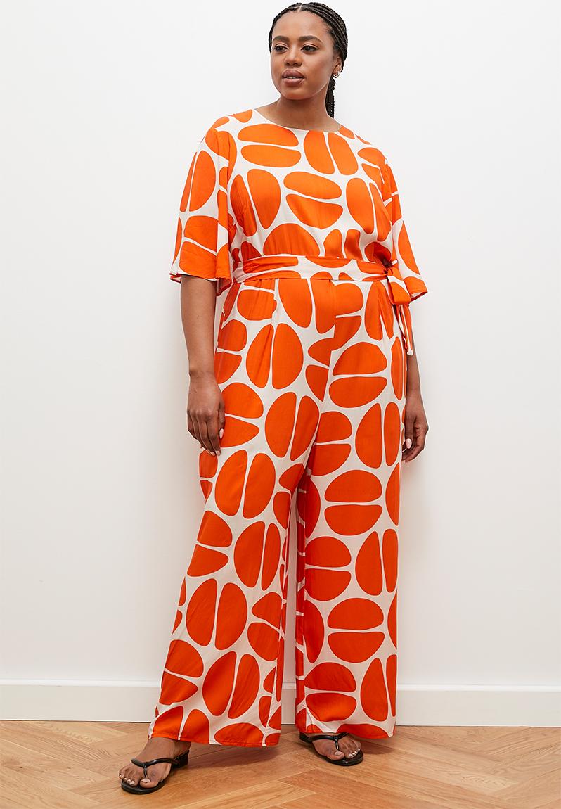 Boxy shell belt jumpsuit - tangerine geo 1 edit Dresses | Superbalist.com