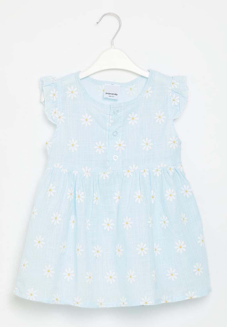 Girls frill cap sleeve dress - blue POP CANDY Dresses & Skirts ...