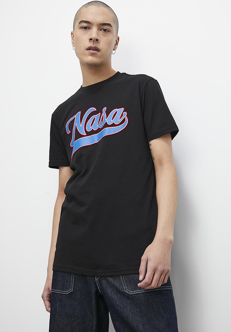 Nasa logo fashion graphics crew neck tee - black