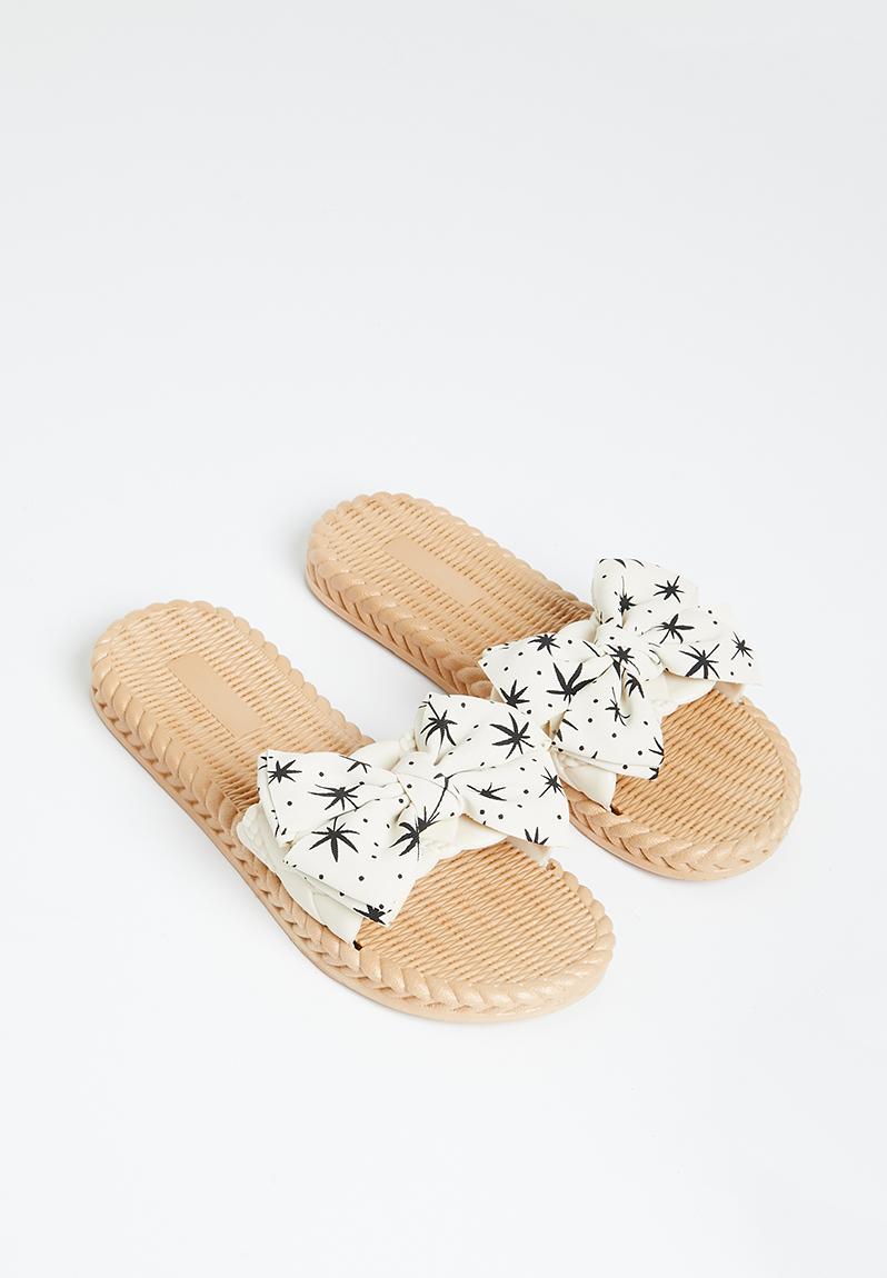 Girls Bowknot Sandals White Multi Pop Candy Shoes